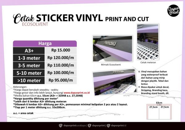 Cetak Stiker Vinyl 15 Ribu-an SURABAYA - Dapur Print